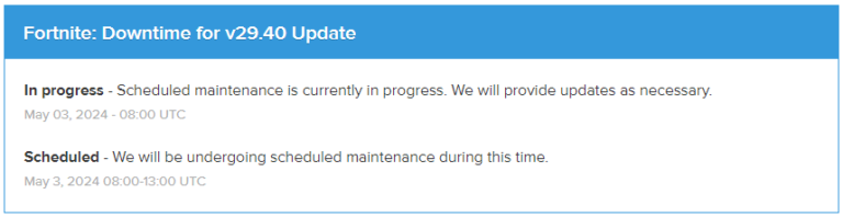 【悲報】v29.40のダウンタイムが1時間延長。終了は22時予定 | フォートナイト 攻略情報サイト | FNJPNews